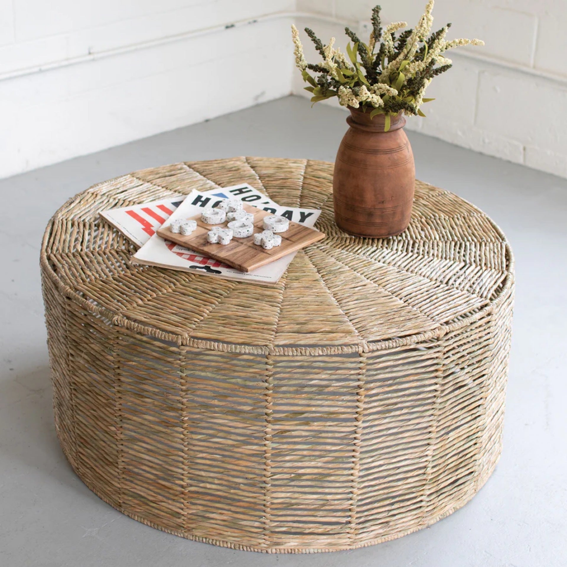 Seagrass Round Ottoman